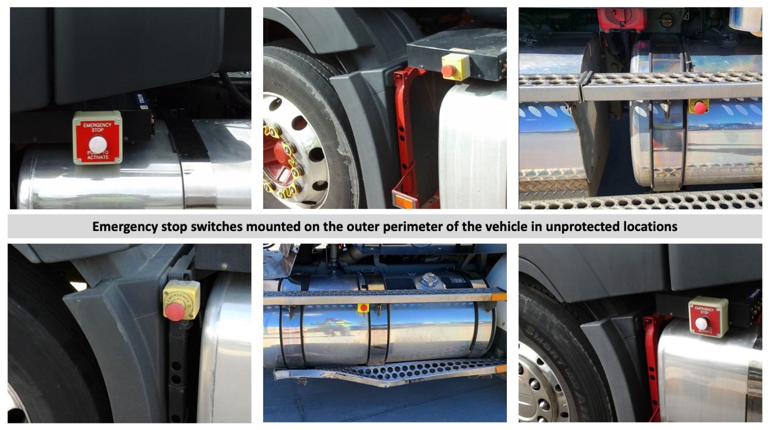 EMERGENCY STOP & BATTERY ISOLATION SWITCH LOCATION – SLP